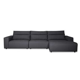 Ecksofa OTTO HOME "Jorrena, extra weicher Chenille-Stoff", dunkelgrau, B:346cm H:86cm T:166cm, 100% Polyester, Sofas, Ecksofa, L-Form, 3 Komfortstufen, Breite 346 cm, mit Wellenunterfederung