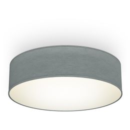 B.K.LICHT LED Deckenleuchte, grau, 2, &Oslash; 38cm H: 10cm, 1 Stk., Leuchten, Deckenlampe, Textil Lampenschirm, E27, Schlafzimmer, Wohnzimmer, LED Deckenleuchte