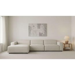 Ecksofa OTTO HOME "Jorrena, extra weicher Chenille-Stoff", beige, B:346cm H:73cm T:166cm, 100% Polyester, Sofas, Ecksofa, L-Form, 3 Komfortstufen, Breite 346 cm, mit Wellenunterfederung