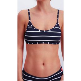 JOOP! Bustier-Bikini-Top JOOP JEANS "JEANS Easy Summer", Damen, Gr. 34, N-Gr, blau (navy aop), Microfaser, Obermaterial: 83% Polyamid, 17% Elasthan, gestreift, Bikini-Oberteile, im l&auml;ssigen Streifen-Design, herausnehmbare Pads