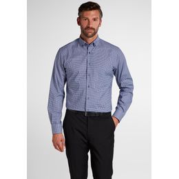 Langarmhemd Eterna "MODERN FIT", Damen, Gr. 48, Normalgr&ouml;&szlig;en, blau, Twill, 100% Baumwolle, tailliert, Manschette, Hemden Langarmhemd, NON IRON (b&uuml;gelfrei)