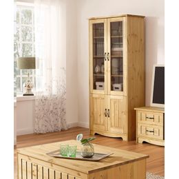 Vitrine OTTO HOME "Trinidad", beige (natur, ge&ouml;lt), Schr&auml;nke, Vitrine, 4-t&uuml;rig, Breite 85 cm