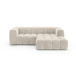Ecksofa HOMSY BY ANA JOHNSON "BOUBELLE L-Form, Design-Sofa mit Steppung, Bubble-Optik, Breite 247 cm", beige, B:247cm H:75cm T:156cm, 100% Polyester, Sofas, Ecksofa, hoher Sitzkomfort dank Wellenunterfederung, gem&uuml;tlich und modern