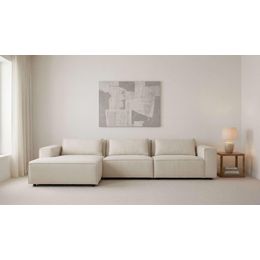 Ecksofa OTTO HOME "Jorrena, extra weicher Chenille-Stoff", beige, B:346cm H:73cm T:166cm, 100% Polyester, Sofas, Ecksofa, L-Form, 3 Komfortstufen, Breite 346 cm, mit Wellenunterfederung