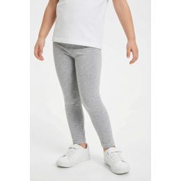 Leggings happy girls, M&auml;dchen, Gr. 104, N-Gr, grau (light grau), Strick, Obermaterial: 60% Polyester, 35% Baumwolle, 5% Elasthan, meliert, unifarben, eng kn&ouml;chellang, Hosen Leggings, w&auml;rmend und elastisch