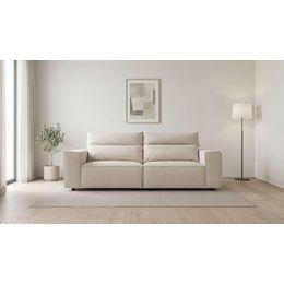 2-Sitzer OTTO HOME "Jorrena, extra weicher Chenille-Stoff", beige, B:226cm H:86cm T:105cm, 100% Polyester, Sofas, 2-Sitzer, Kompaktsofa, 3 Komfortstufen, Breite 226 cm, mit Wellenunterfederung