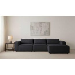 Ecksofa OTTO HOME "Jorrena, extra weicher Chenille-Stoff", dunkelgrau, B:316cm H:73cm T:166cm, 100% Polyester, Sofas, Ecksofa, L-Form, 3 Komfortstufen, Breite 316 cm, mit Wellenunterfederung