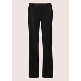 Madeleine Mode Stoffhose MADELEINE "Hose Stretch-Hose im Veloursleder-Look", Damen, Gr. 34, N-Gr, schwarz, Obermaterial: 90% Polyester PES. 10% Elasthan EL., Hosen Stoffhose