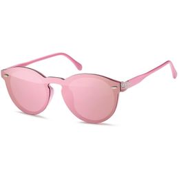 Sonnenbrille styleBREAKER "Monoglas Sonnenbrille Shield Brille UV400", Herren, rosa (gestell rose, glas pink verspiegelt), Modisch, Sonnenbrillen Sonnenbrille