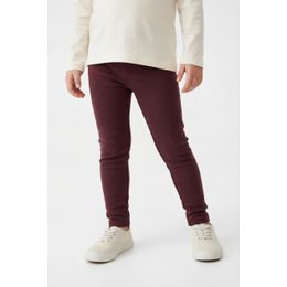 Leggings s.Oliver JUNIOR, M&auml;dchen, Gr. 122, N-Gr, burgundy, Jersey, Obermaterial: 66% Polyester, 30% Baumwolle, 4% Elasthan, unifarben, slim fit lang, Hosen Leggings, mit Stretch
