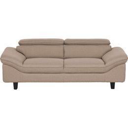 2-Sitzer Home Affaire "Pilot", sand, B:202cm T:108cm, Sofas, 2-Sitzer, Big-Sofa mit Kopfteilverstellung