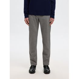 Anzughose Selected "SLH175-SLIM ROBERT FLEX PANTS NOOS", Herren, Gr. 34, L&auml;nge 34, grau melange, Web, Obermaterial: 67% Polyester, 29% Viskose, 4% Elasthan, meliert, slim fit kn&ouml;chellang, Hosen Anzughose