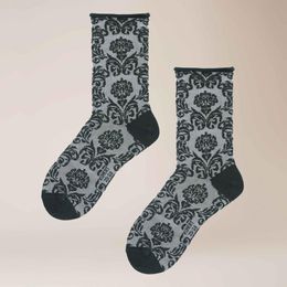 Socken Kunert "Socke Floral Citynight", Damen, Gr. 39-42, gr&uuml;n (night, gr&uuml;n 1536), Obermaterial: 87% Baumwolle CO. 10% Polyamid PA. 3% Elasthan EL., Socken Socken