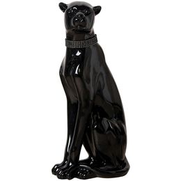 Tierfigur CASABLANCA BY GILDE "Figur Panther schwarz H. 60 cm", schwarz, B:23cm H:60cm T:32cm, Polyresin (Kunststein), Dekofiguren, Tierfigur