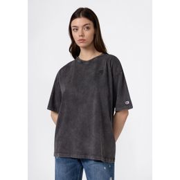 T-Shirt Champion "ICONS WASH Oversize T-Shirt", Damen, Gr. XS, chr, Obermaterial: 100% Baumwolle, normal, Rundhals, Shirts T-Shirt, Kurzarm, f&uuml;r sportliche Aktivit&auml;ten und Freizeit, Rundhalsausschnitt