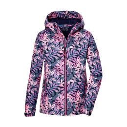 Softshelljacke Killtec "KOS 135 GRLS SFTSHLL JCKT", M&auml;dchen, Gr. 176, blau (navy), Oberstoff: Oberseite: 100% Polyester, R&uuml;ckseite: 100% Polyester, Futter: 100% Polyester, Jacken Softshelljacke, M&auml;dchen Softshelljacke: wind- und wasserabweisend, All Over-Print