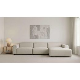 Ecksofa OTTO HOME "Jorrena, extra weicher Chenille-Stoff", beige, B:346cm H:73cm T:166cm, 100% Polyester, Sofas, Ecksofa, L-Form, 3 Komfortstufen, Breite 346 cm, mit Wellenunterfederung