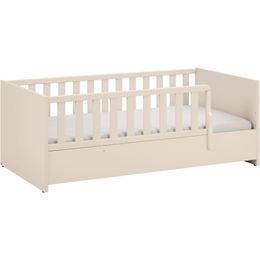 Babybett Paidi "LITTLE SNU 70x140cm in Beige oder Wei&szlig;, umbaubares Bodenbett", cashmere, beige, B:75cm H:51cm L:145cm, Holz teilmassiv, Babybetten, Babybett, Kinderbett mit Rausfallschutz aus Massivholz, langlebiges Gitterbett