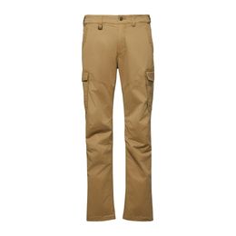 Cargohose s.Oliver, Damen, Gr. L, N-Gr, tan, Web, Obermaterial: 97% Baumwolle, 3% Elasthan, unifarben, bootcut fit lang, Hosen Cargohose, mit Stretch