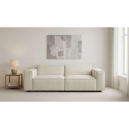 2-Sitzer OTTO HOME "Jorrena, extra weicher Chenille-Stoff", beige, B:226cm H:73cm T:105cm, 100% Polyester, Sofas, 2-Sitzer, Kompaktsofa, 3 Komfortstufen, Breite 226 cm, mit Wellenunterfederung