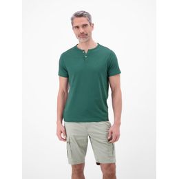 Kurzarmshirt Lerros, Herren, Gr. L, soft teal, Single Jersey, Obermaterial: 100% Baumwolle, bestickt, unifarben, normal h&uuml;ftbedeckend, Rundhals, Shirts Kurzarmshirt, mit Serafino-Kragen