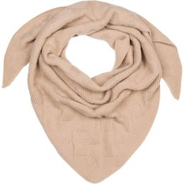 Strickschal styleBREAKER "Strick Dreiecktuch Schachbrett Strickmuster", Damen, grau (taupe), Obermaterial: 80% Viskose CV. 20% Wolle WO., Modisch, Modet&uuml;cher Strickschal
