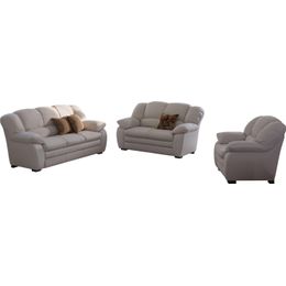 Polstergarnitur COTTA "Casino, Sofa Set, 3-2-1 Sitzer, Wohnzimmer Garnitur", sand, H:88cm T:92cm, FSC-zertifizierter Holzwerkstoff, Sitzm&ouml;bel-Sets, Polstergarnitur, Sessel, 2-Sitzer, 2,5-Sitzer, hohe R&uuml;ckenlehne
