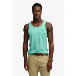 Tanktop Superdry "ESSENTIAL LOGO VEST UB", Damen, Gr. S, skate mint, Single Jersey, Obermaterial: 100% Baumwolle, unifarben, slim fit normal, Rundhals, Tops Tanktop