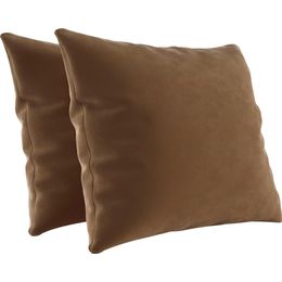 Sofakissen Home Affaire "Viva", braun (chocco), B:50cm H:50cm T:8cm, 100% Polyester, Polsterauflagen, Sofakissen, 2er Kissen-Set wahlweise in zwei Gr&ouml;&szlig;en