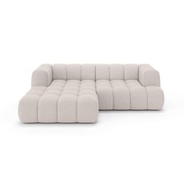 Ecksofa HOMSY BY ANA JOHNSON "XL BOUBELLE L-Form extra tief, Design-Sofa, Bubble-Optik, Breite 247cm", beige, B:247cm H:75cm T:191cm, 100% Polyester, Sofas, Ecksofa, hoher Sitzkomfort dank Wellenunterfederung, modern, mit Steppung