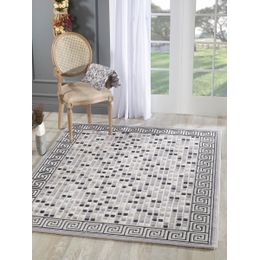 Teppich Sanat "Harmony 3207, auch als L&auml;ufer" Gr. 2, grau (hellgrau), B:80cm H:12mm L:150cm, Kunstfaser, Teppiche, Teppich, Wohnzimmer, Kurzflor, modern, Karo, Schlafzimmer