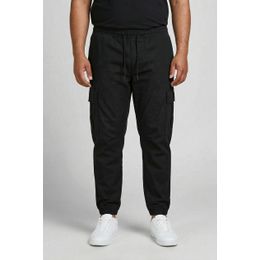 Jack & Jones PlusSize Cargohose "JPSTKANE DYLAN CUFFED CARGO RET PLS", Herren, Gr. 46 (6XL), L&auml;nge 32, schwarz, Web, Obermaterial: 98% Baumwolle, 2% Elasthan, JACK & JONES PLUSSIZE, unifarben, relaxed fit lang, Hosen Cargohose, Baumwollmischung, relaxed fit