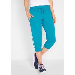bonprix Jogginghose aus Baumwolle (2er Pack) Capri-L&auml;nge, blau, Gr.36/38 (S), 2er-Pack Sport-Caprihose aus einem Stretch-Material mit Rei&szlig;verschlusstaschen, 95% Baumwolle (organic)