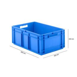 Sch&auml;fer Shop Euro Box Serie EF 6240, aus PP, Inhalt 47,5 L, geschlossene W&auml;nde, blau, Unterfassgriff