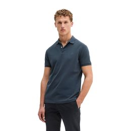 Marc O'Polo Poloshirt MARC O'POLO "aus Organic Cotton-Stretch", Herren, Gr. L, blau (navy teal), Obermaterial: 95% Baumwolle, 5% Elasthan, unifarben, Basic, Rippb&uuml;ndchen, Shirts