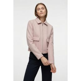 Kurzjacke Only "ONLVELA ZIP SHORT JACKET OTW", Damen, Gr. XS, misty rose detail:melange, Web, Obermaterial: 92% Polyester, 8% Viskose, meliert, h&uuml;ftlang, Jacken Kurzjacke