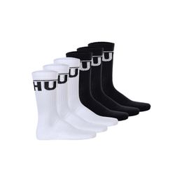 Kurzsocken Hugo "Socken 6P QS ICONIC CC 6er Pack", Herren, Gr. 39-42, bunt (schwarz, wei&szlig;), Obermaterial: 76% Baumwolle CO. 21% Polyamid PA. 3% Elasthan EL., Socken