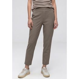 Stoffhose Street One, Damen, Gr. 42, L&auml;nge 28, schwarz tumbled beige, Stoff, 95% Viskose, 5% Elasthan, unifarben, loose fit kniefrei, Hosen Stoffhose, Middle Waist