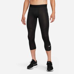 Trainingstights Nike "PRO DRI-FIT MENS 3/4-LENGTH TIGHTS", Damen, Gr. XXL, N-Gr, schwarz, wei&szlig;, Obermaterial: 90% Polyester, 10% Elasthan, Hosen