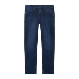 Regular-fit-Jeans s.Oliver JUNIOR, Jungen, Gr. 158, N-Gr, blau (dunkelblau), Denim/Jeans, Obermaterial: 85% Baumwolle, 14% Polyester, 1% Elasthan, regular fit kn&ouml;chellang, Jeans, mit Taschen