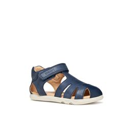 Lauflernschuh Geox "B SANDAL STEPPIEUP B", Baby, Gr. 23, navy, Leder, Lederimitat, unifarben, Basic, Schuhe Lauflernschuh, Babyschuh mit Klettverschluss, Gr&ouml;&szlig;enschablone zum Download