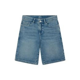 Jeansbermudas s.Oliver JUNIOR, Jungen, Gr. 140, N-Gr, blau used, Denim/Jeans, Obermaterial: 98% Baumwolle, 2% Elasthan, unifarben, normal kniefrei, Jeans, mit Stretch, f&uuml;r Girls