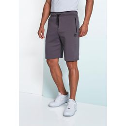 Sweatshorts John Devin, Herren, Gr. S (44/46), N-Gr, grau (dunkelgrau), angeraute Sweatware, Obermaterial: 60% Baumwolle, 40% Polyester, unifarben, bequem kurz, Hosen Sweatshorts, seitliche Taschen mit schwarzem Rei&szlig;verschluss