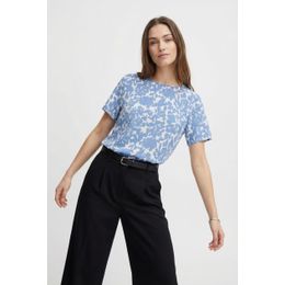 Shirtbluse Only CARMAKOMA "CARVICA SS TOP WVN NOOS", Damen, Gr. 48, riviera aop:forest flower, Web, Obermaterial: 97% Polyester, 3% Elasthan, bedruckt, regular fit normal, Rundhals, Blusen, Materialmix, regular fit