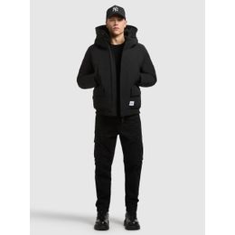 Anorak Khujo "JAFAR", Herren, Gr. L, schwarz, 85% Polyester, 15% Baumwolle, unifarben, regular fit, Raglan&auml;rmel elastischer Bund mit Windstopper, Jacken