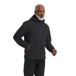 Fleecejacke Jack Wolfskin "LAKE RIDGE HOODED JKT M", Herren, Gr. M, schwarz, Obermaterial: 100% Polyester. Futter: 100% Polyester, normal, Jacken Fleecejacke, windabweisend, mit hochschlie&szlig;endem Kragen