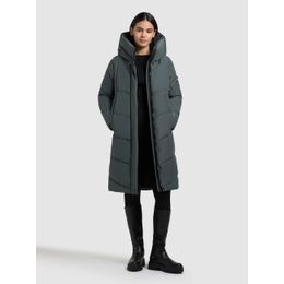Steppmantel Khujo "JANGE2 MATT", Damen, Gr. L, foam gr&uuml;n, 100% Polyester, unifarben, regular fit, eingesetzt elastischer Bund mit Windstopper, M&auml;ntel Steppmantel