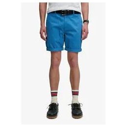 Chinoshorts Superdry "PREMIUM REGULAR CHINO SHORT", Herren, Gr. 38, N-Gr, cali blau, Web, Obermaterial: 98% Baumwolle, 2% Elasthan, unifarben, relaxed fit knielang, Hosen Chinoshorts