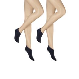 Sneakersocken Hudson "ONLY 2-PACK", Damen, Gr. 35-38, marine, Obermaterial: 75% Baumwolle, 23% Polyamid, 2% Elasthan, normal, Socken Sneakersocken, Komfortbund mit weitem Fu&szlig;ausschnitt