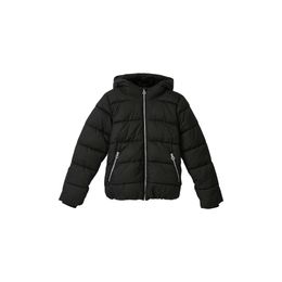 Steppjacke s.Oliver JUNIOR, M&auml;dchen, Gr. 134/140, schwarz, Web, Obermaterial: 100% Polyester. Futter: 100% Polyester, unifarben, loose fit h&uuml;ftbedeckend, Rundhals, elastischer Bund, Jacken Steppjacke, mit Pl&uuml;sch- und Fleecefutter